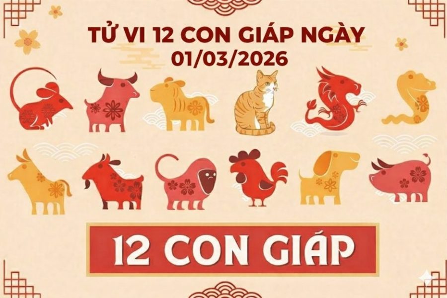 Tử vi 12 con giáp ngày 01/03/2026 - Tử Vi 12 Con Giáp