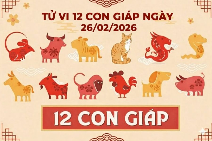 Tử vi 12 con giáp ngày 26/02/2026 - Tử Vi 12 Con Giáp